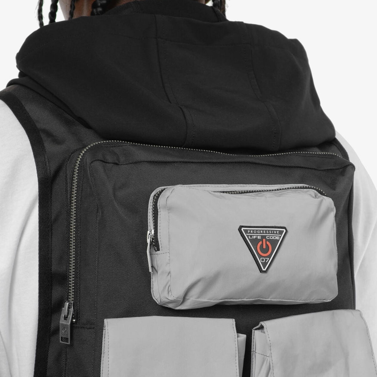 Multi-Pocket Hood Backpack